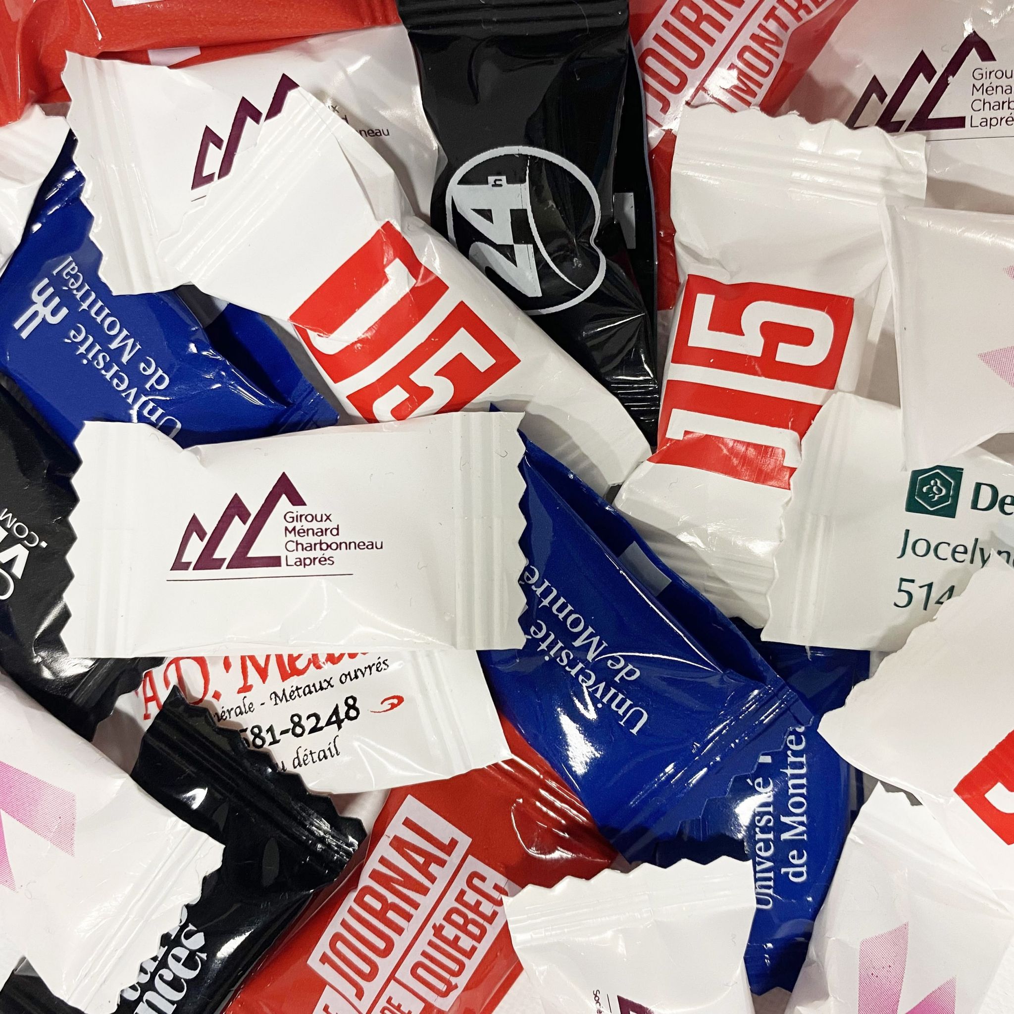 Chocolat emballé individuellement avec logo - Bonbon Mania